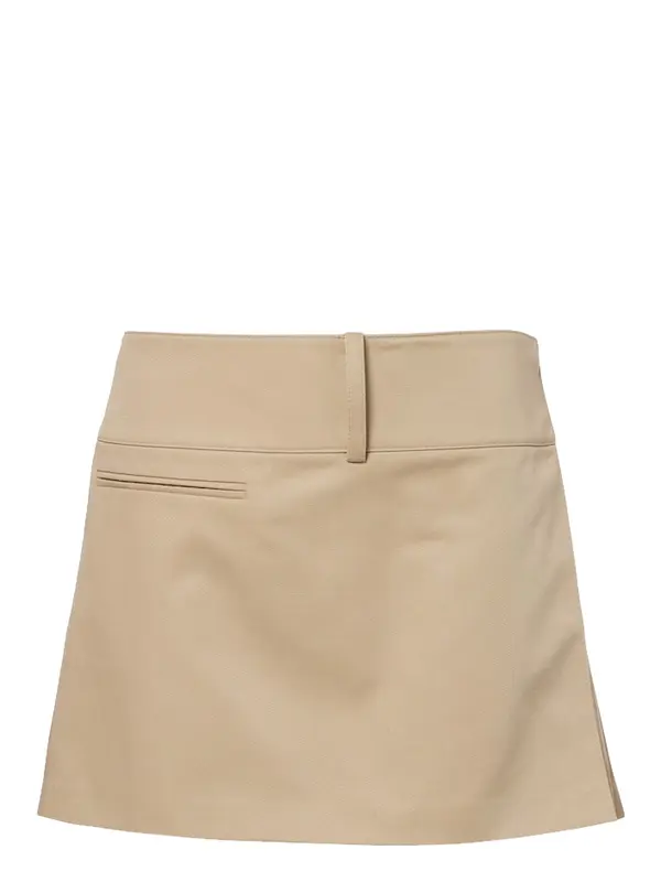 COURREGES Belted Polycotton Miniskirt - Beige