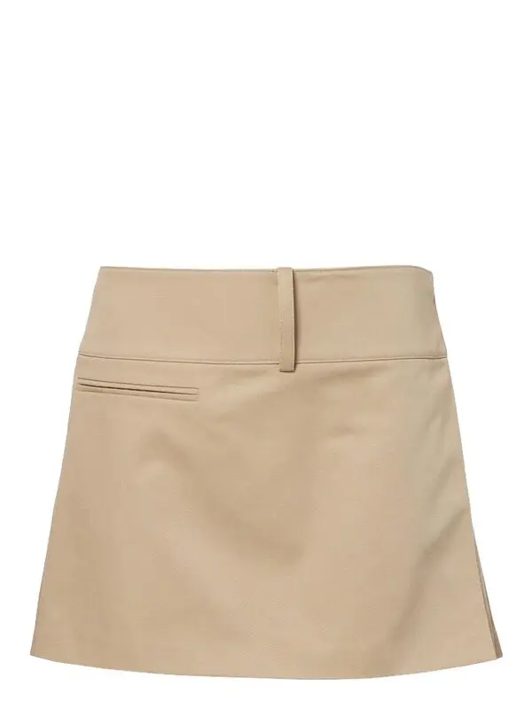 COURREGES Belted Polycotton Miniskirt - Beige