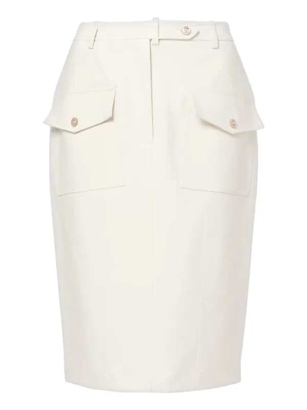 TOM FORD Cotton-blend Midi Skirt - White