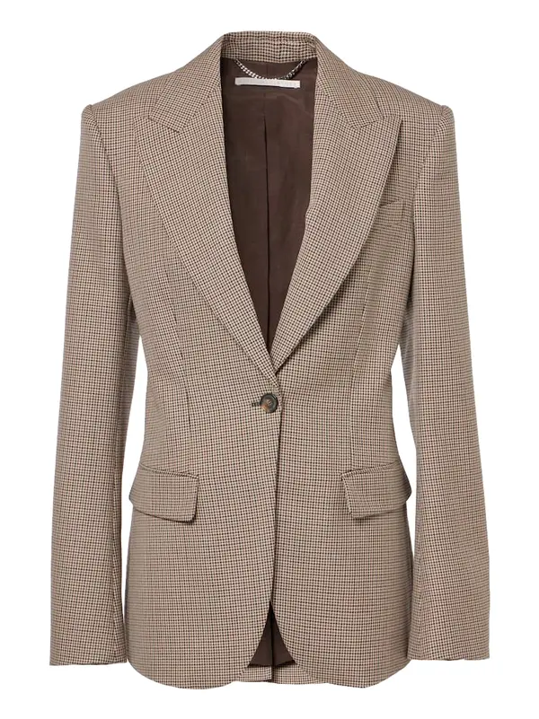 Stella McCartney Checked Virgin Wool Blazer - Neutrals