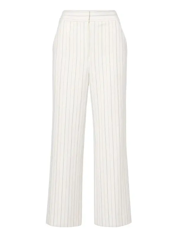 Veronica Beard Brixton Striped Wide-leg Pants - Beige
