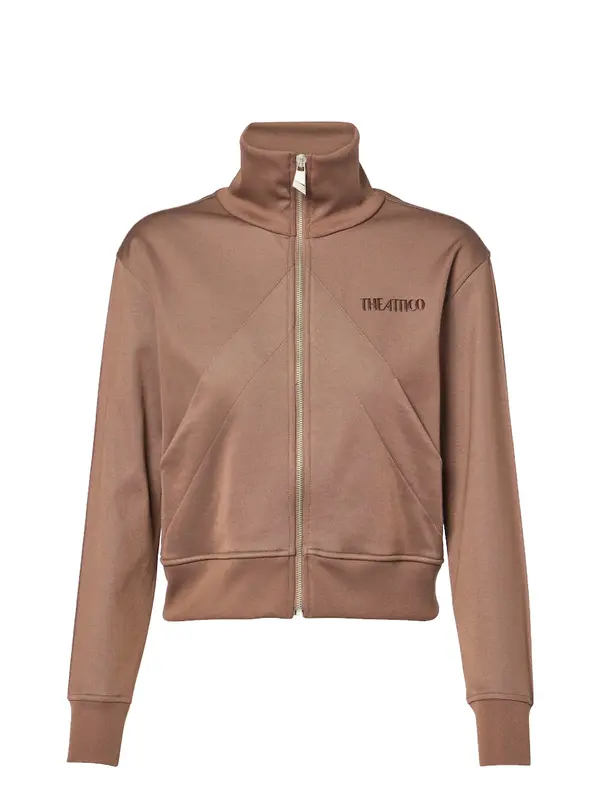 Attico Zip-up Fleece Sweatshirt - Brown