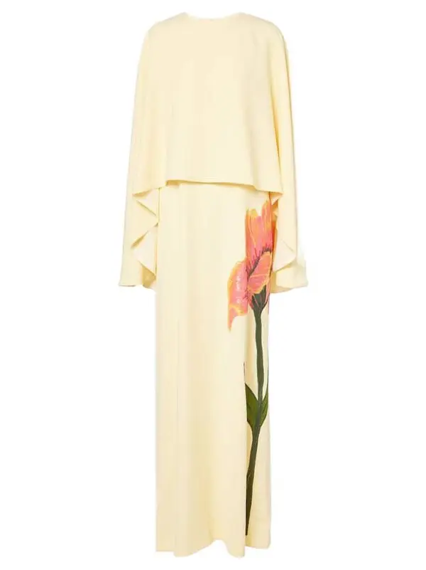 Costarellos Meena Floral Crêpe Gown - Yellow