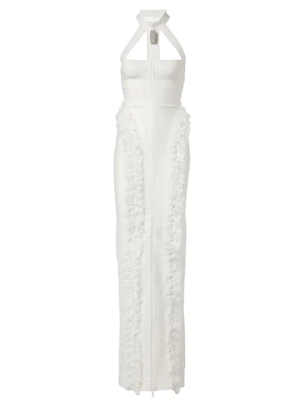 SELF-PORTRAIT X Christopher Kane Lace-trimmed Maxi Dress - White