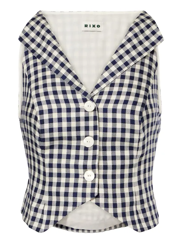 Rixo Tiggy Checked Vest - Blue