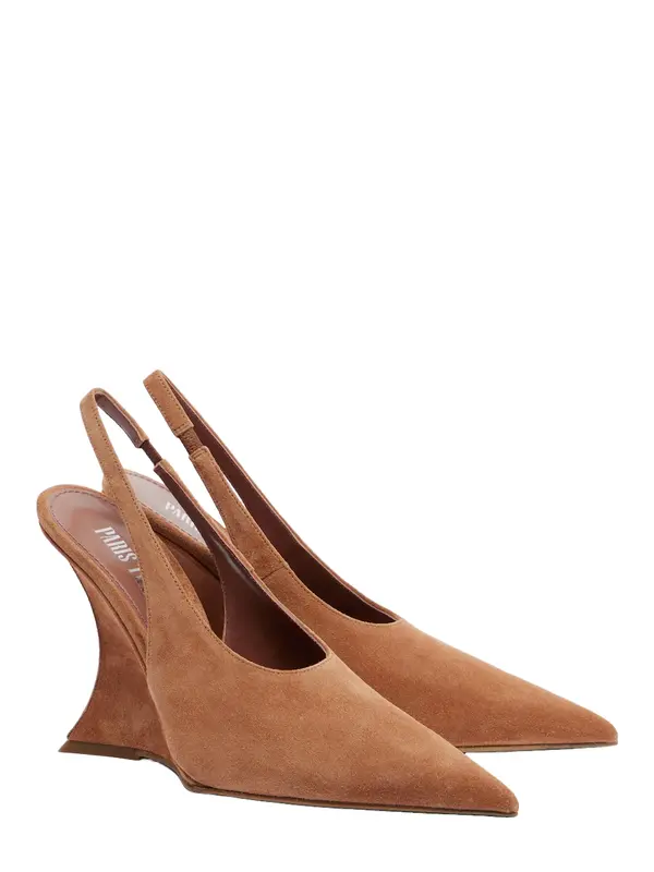 Paris Texas Nina 105 Suede Slingback Pumps - Brown