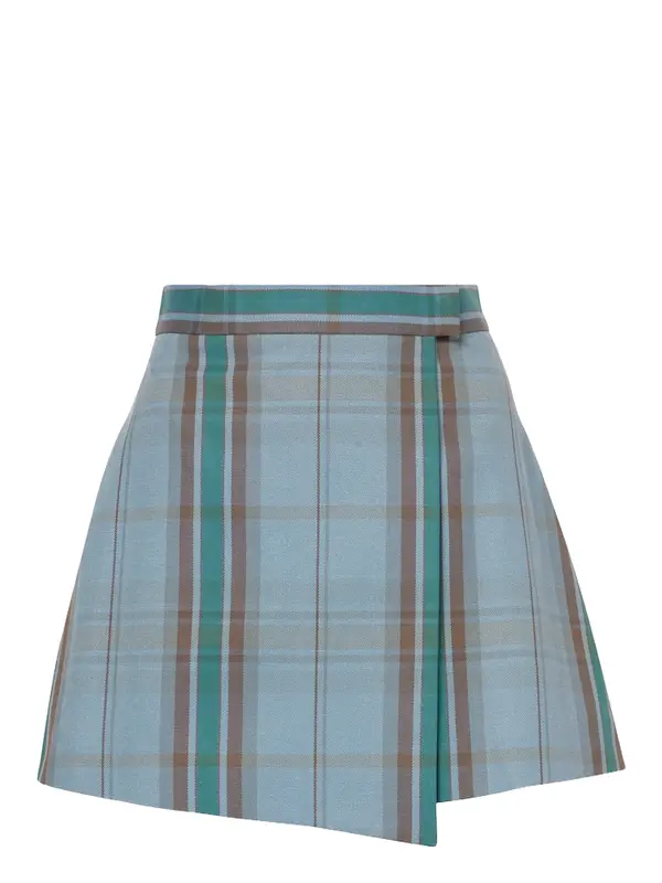 VIVIENNE WESTWOOD Cut Off Tartan Miniskirt - Blue