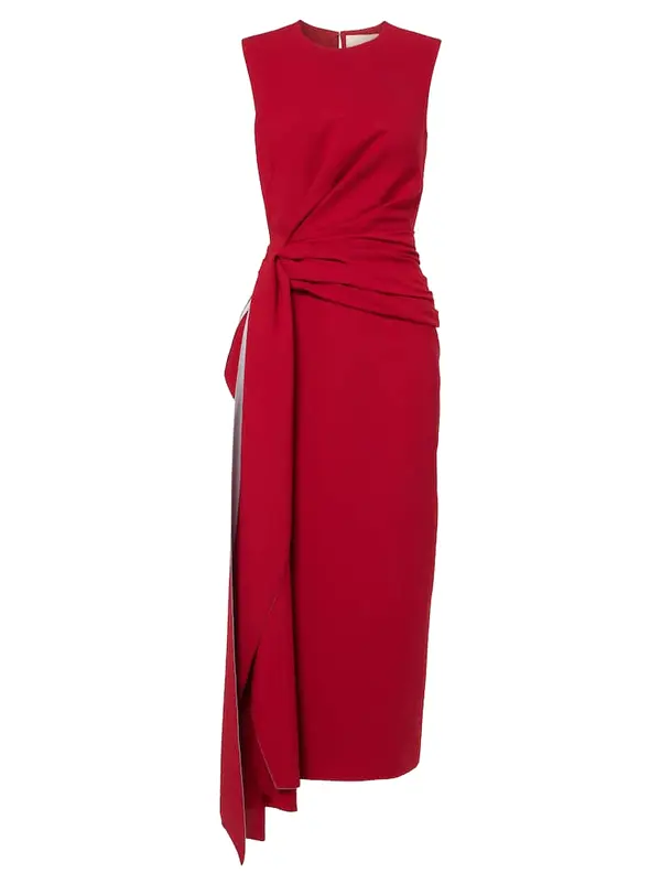 ROKSANDA Elham Draped Crêpe Midi Dress - Red