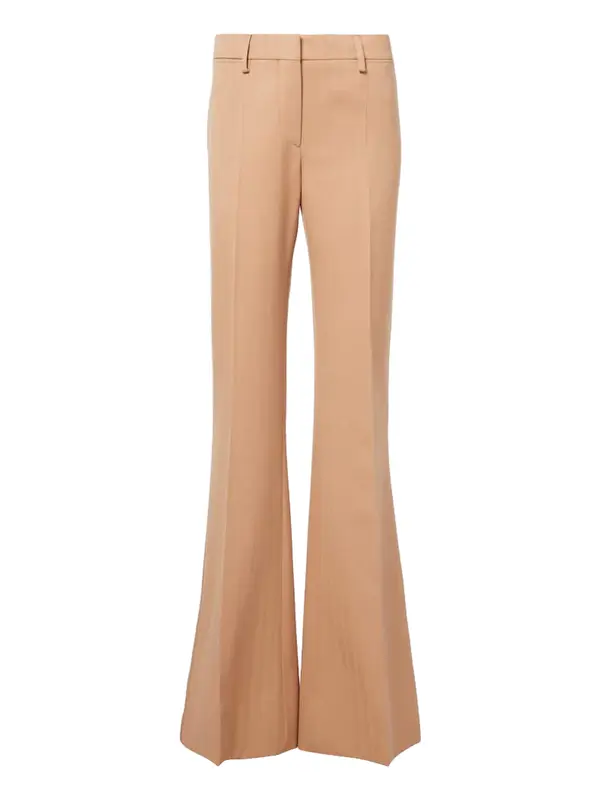 Stella McCartney Low-rise Flared Wool Pants - Beige