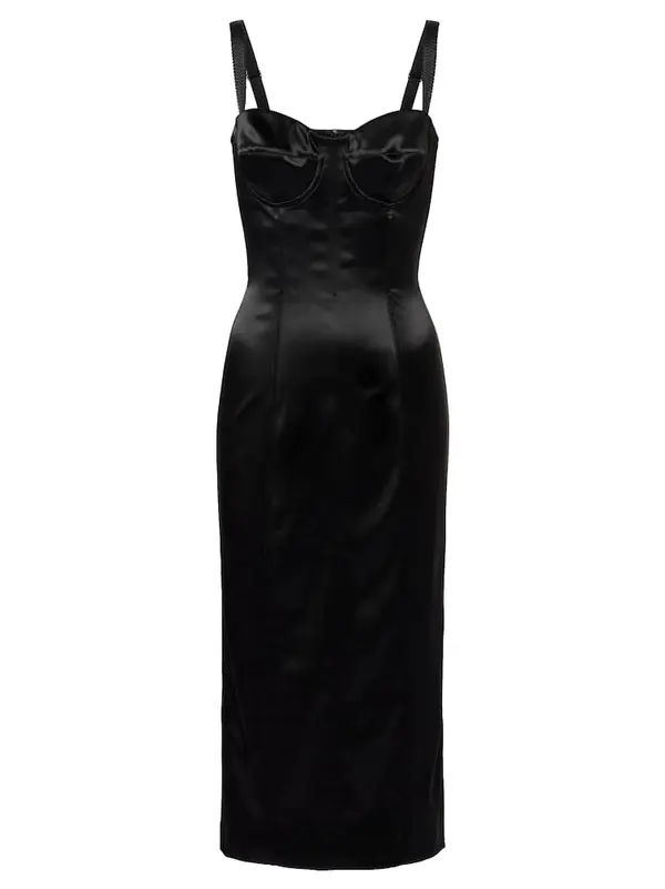 Dolce & Gabbana Satin Bustier Dress - Black