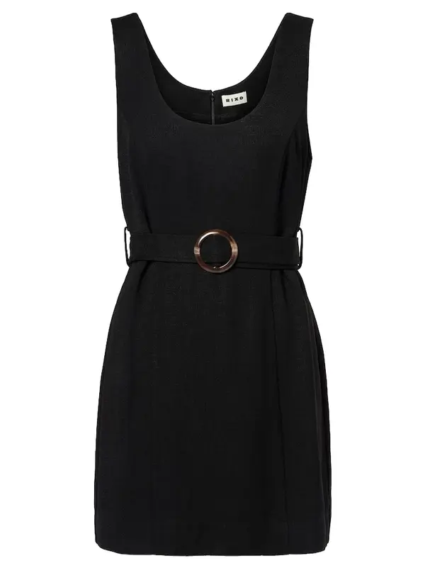 Rixo Cyra Bouclé Mini Dress - Black