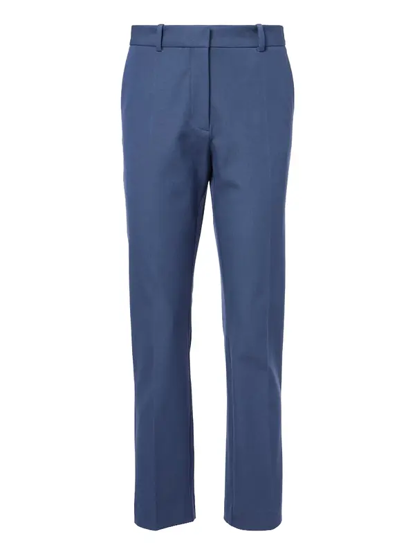 JOSEPH Coleman Cropped Gabardine Slim Pants - Blue