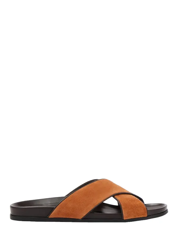 Manolo Blahnik Chiltern Suede Slides - Orange