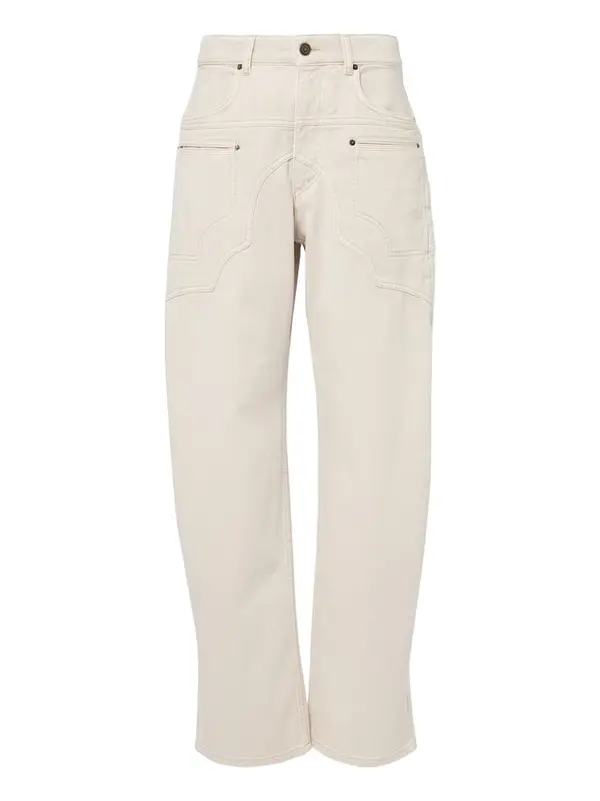 Isabel Marant Beryl High-rise Wide-leg Jeans - White