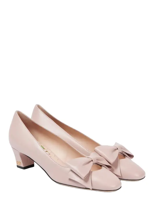 Valentino Garavani Bowow 45 Leather Pumps - Pink