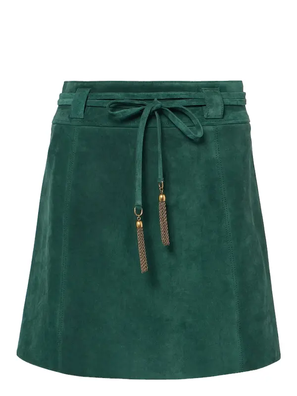 Chloé Leather Miniskirt - Green