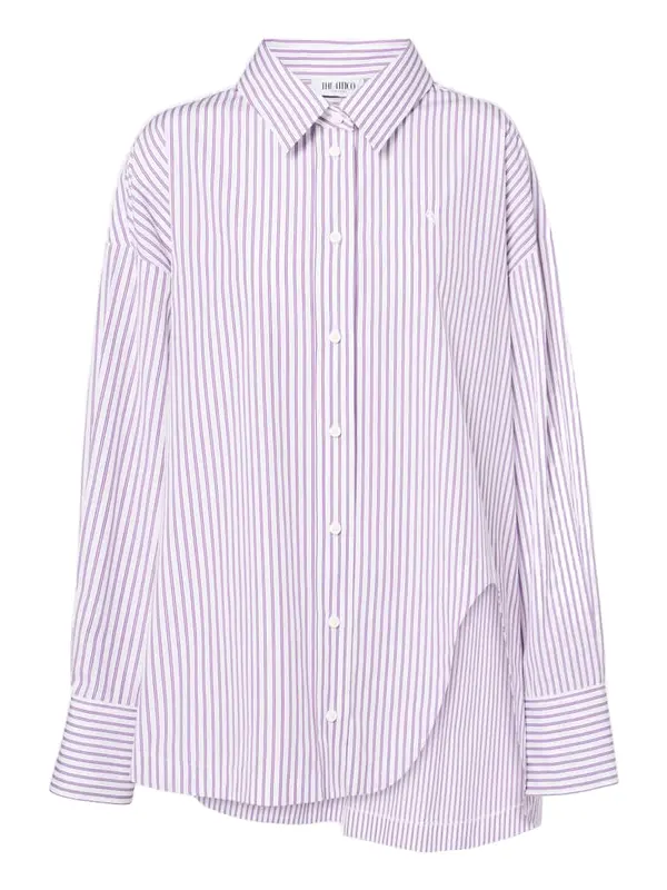 Attico Diana Striped Cotton Shirt - White