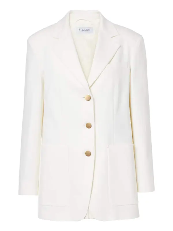 Max Mara Single-breasted Cotton Drill Jacket - White