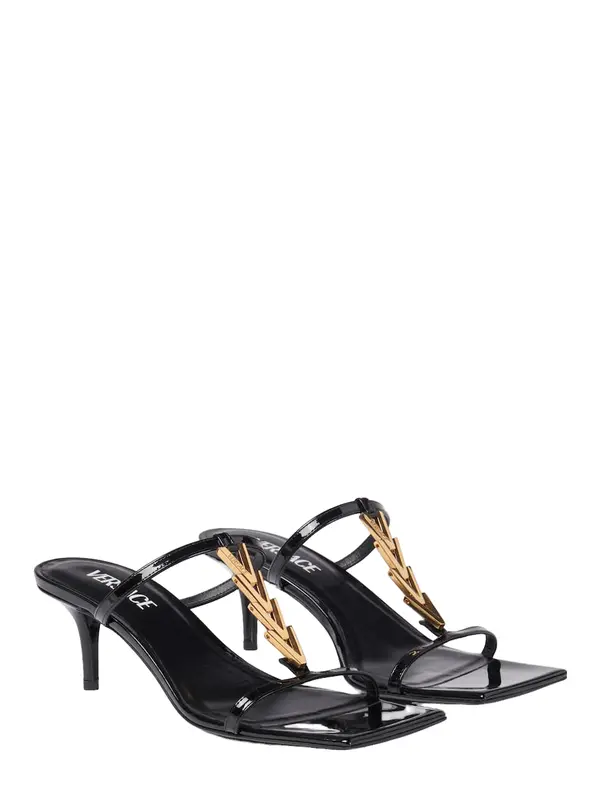 Versace 40 Patent Leather Sandals - Black