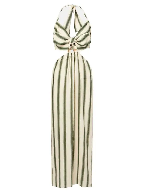 Johanna Ortiz Los Siete Mares Striped Midi Dress - Green