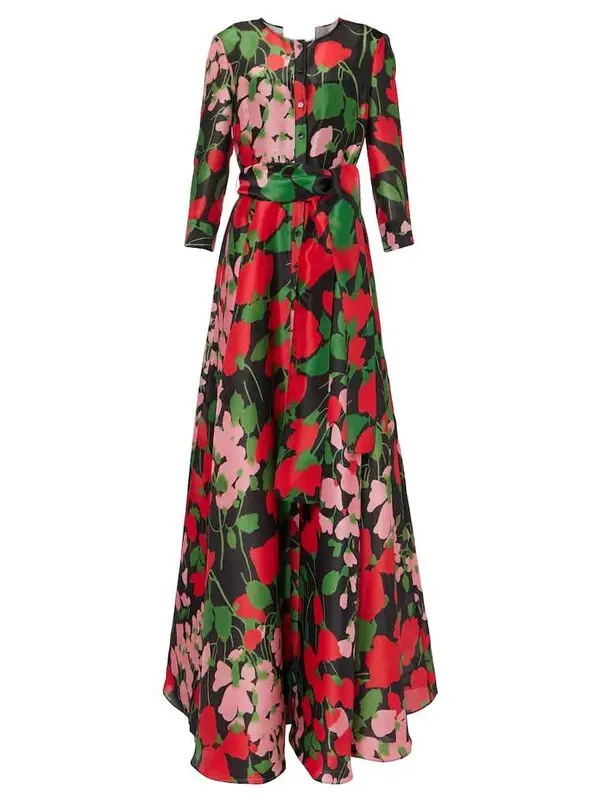 Carolina Herrera Floral Silk Gazar Gown - Multicoloured