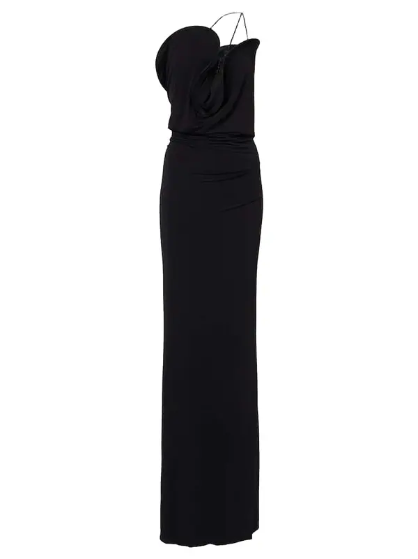 Christopher Esber Asymmetric Jersey Midi Dress - Black