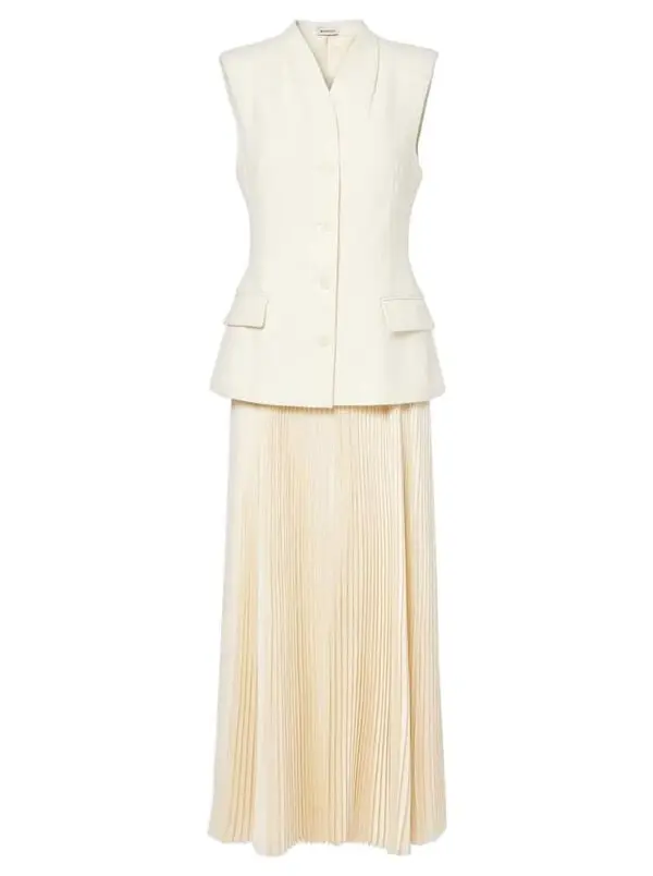 Simkhai Georgina Pleated Maxi Dress - White