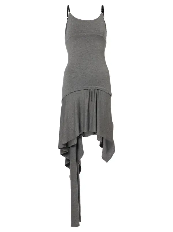 Attico Asymmetric Minidress - Grey