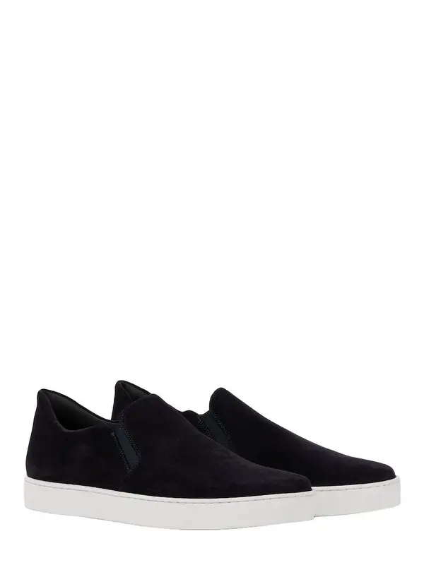 Manolo Blahnik Nadores Suede Slip-on Sneakers - Blue