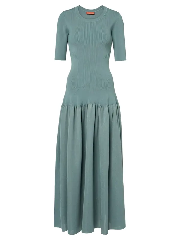 Altuzarra Maisie Ribbed-knit Maxi Dress - Blue