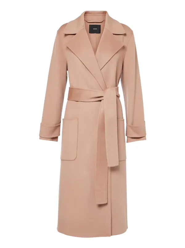 JOSEPH Arline Wool And Cashmere Wrap Coat - Beige