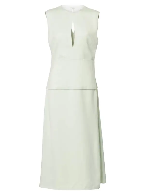 JIL SANDER Cutout Satin Midi Dress - Beige
