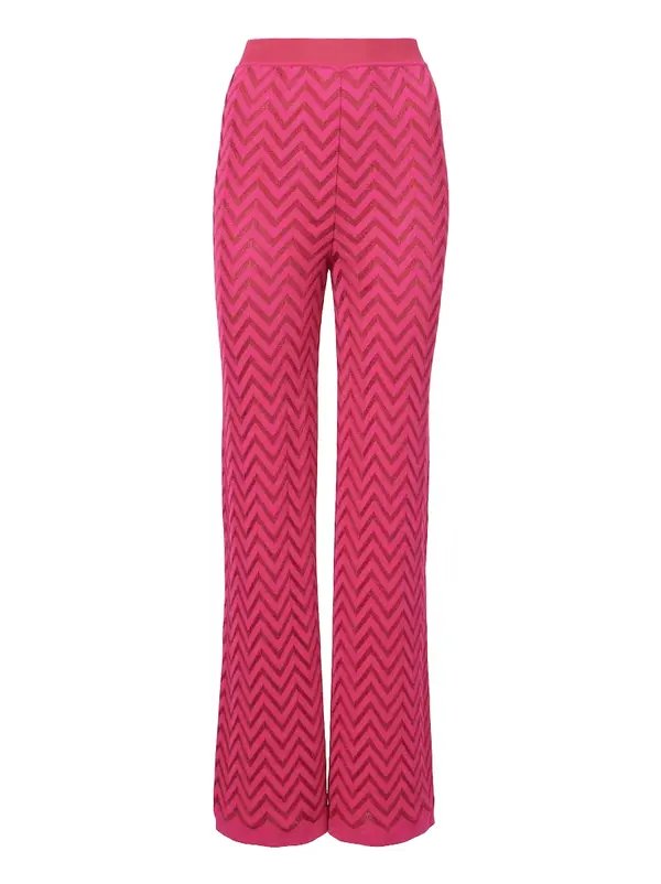 Missoni Cotton-blend Wide-leg Pants - Pink