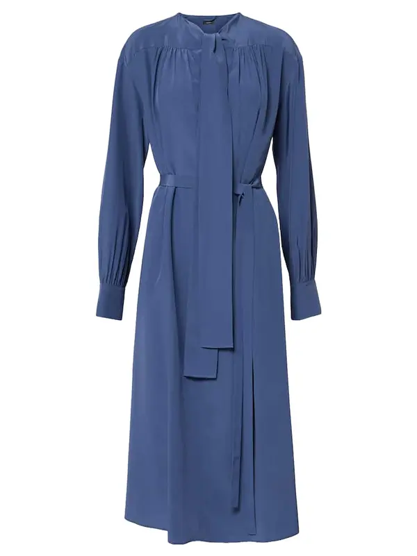 JOSEPH Bolero Silk Crêpe De Chine Midi Dress - Blue