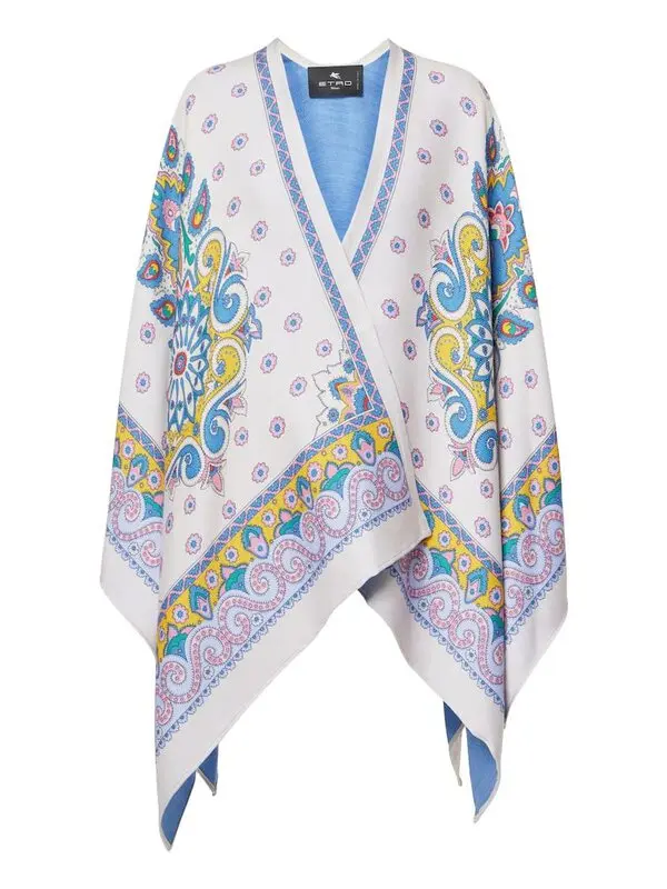 Etro Paisley Wool-blend Cape - Multicoloured