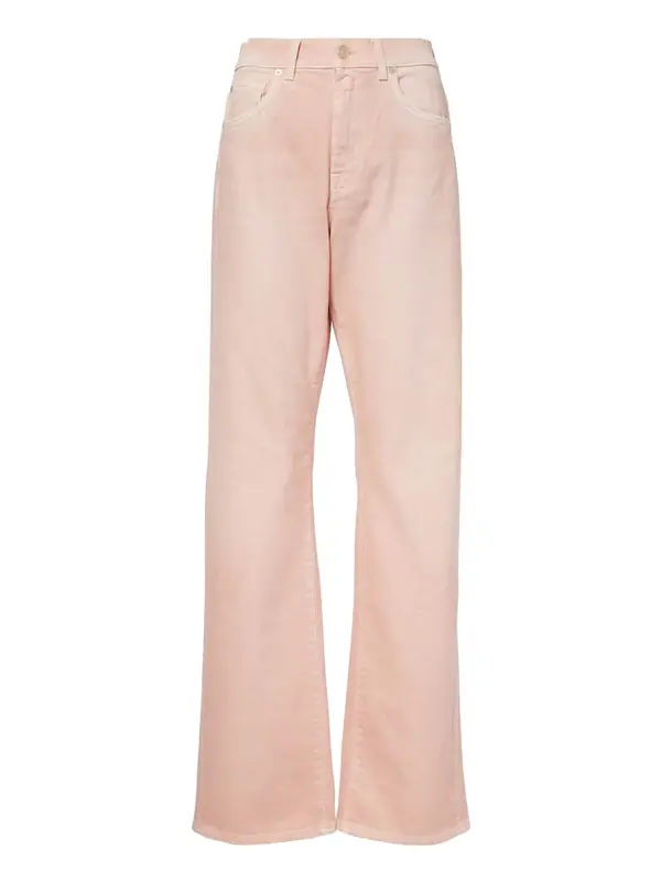 7 For All Mankind Tess High-rise Straight Jeans - Pink