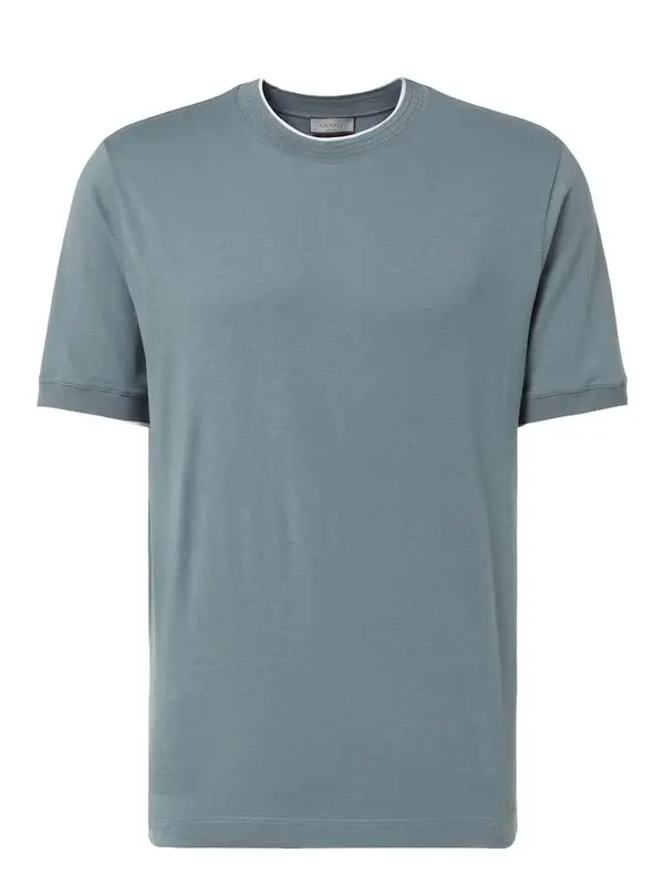 Canali Cotton-blend Jersey T-shirt - Blue
