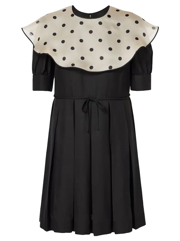 Valentino Garavani Polka Dot Silk Minidress - Black