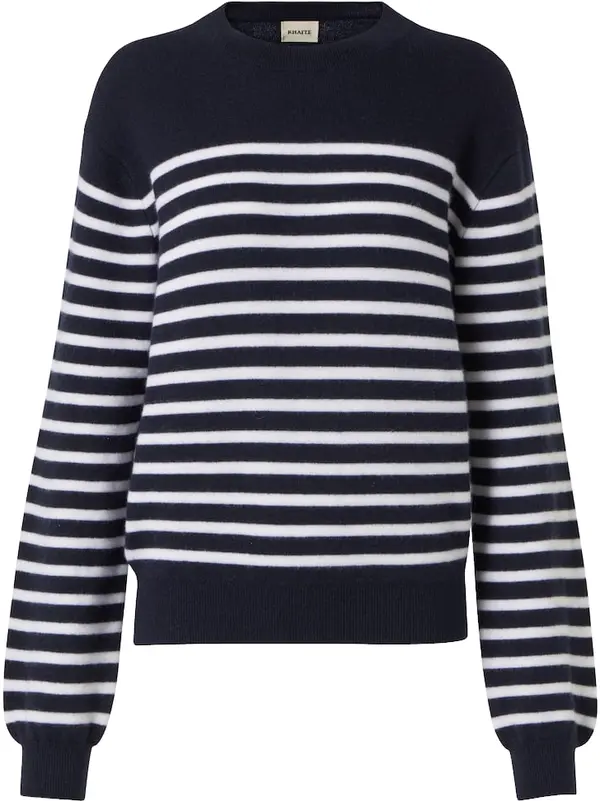 Khaite Viola Striped Cashmere-blend Sweater - Blue