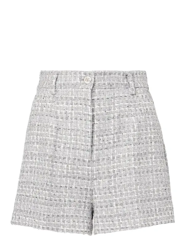 Dolce & Gabbana Quadri-check-tartan Tweed Shorts - Grey