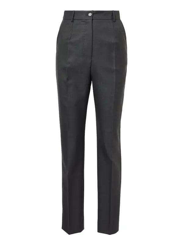 Dolce & Gabbana Wool Slim Trousers - Grey