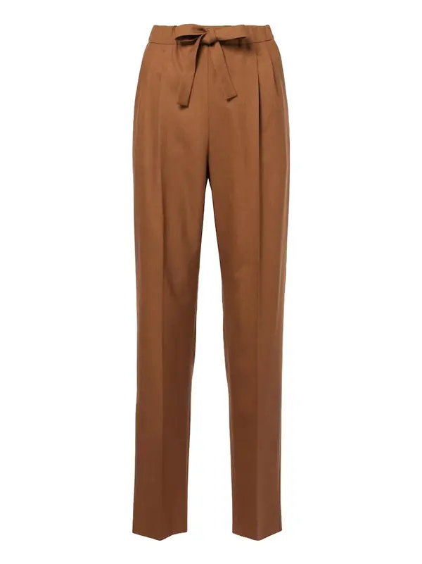 Max Mara Edera Wool-blend Pants - Brown