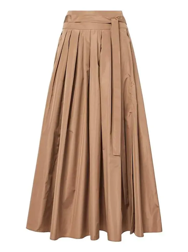 Max Mara Gea Pleated Maxi Skirt - Brown