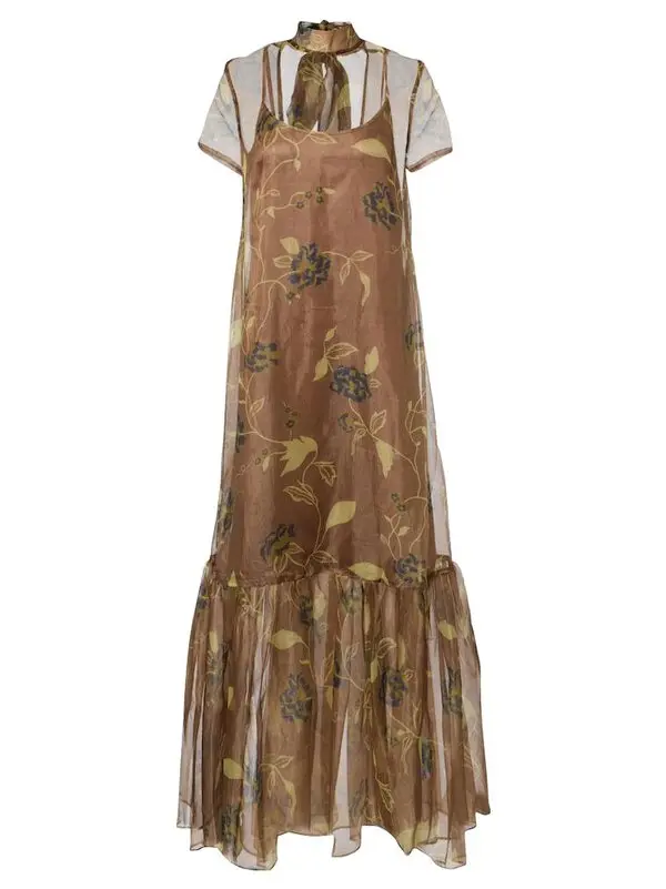 Staud Calluna Floral Organza Maxi Dress - Multicoloured