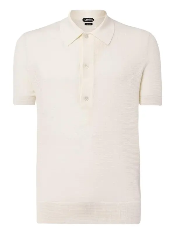 TOM FORD Cotton And Silk Polo Shirt - Beige