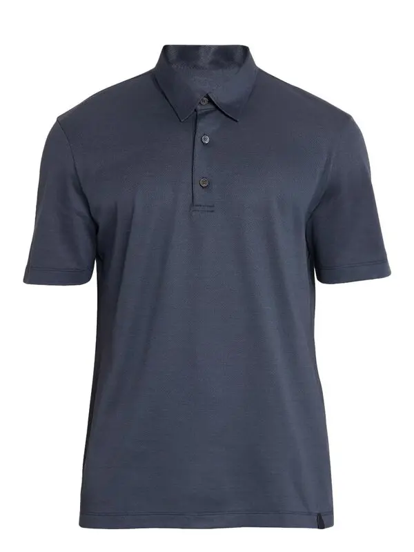 Brioni Jersey Pique Polo Shirt - Bluette