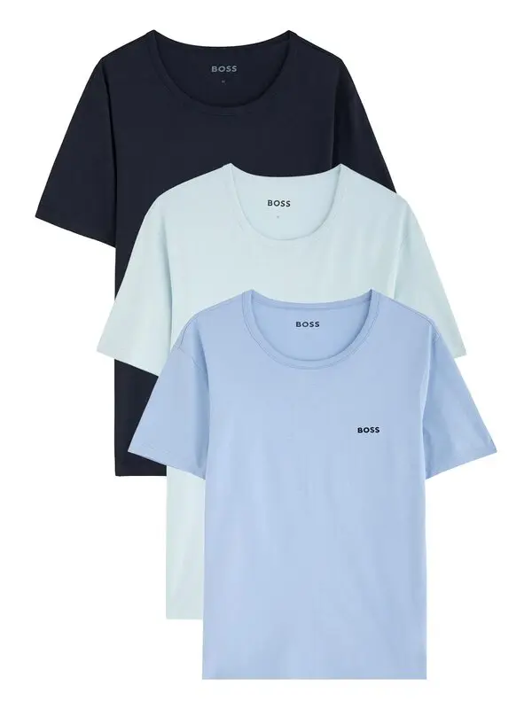 BOSS Logo Cotton T-shirt - Blue