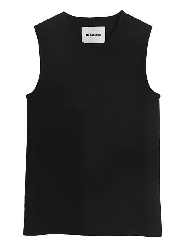 JIL SANDER Crew Neck Tank Top - Black
