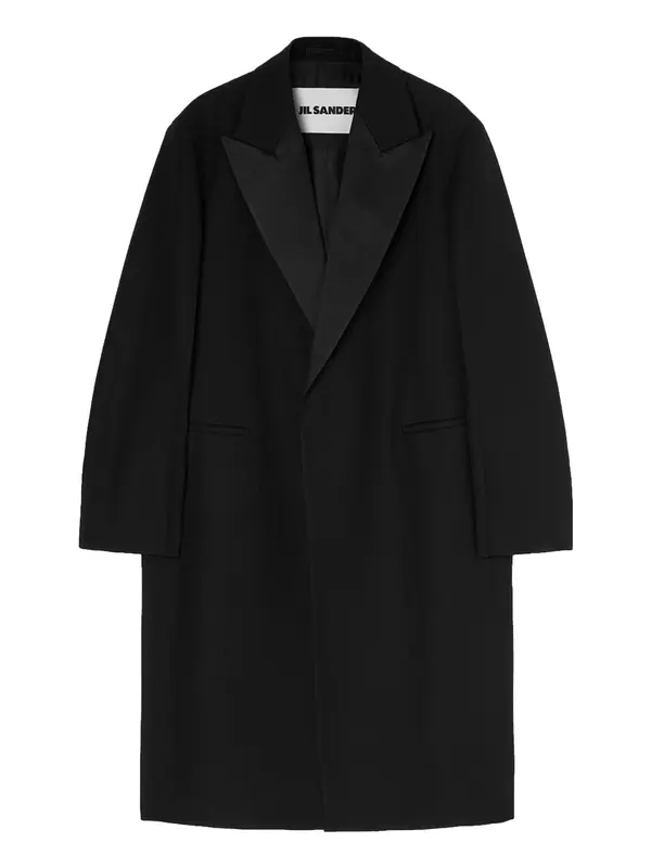 JIL SANDER Wool Tailored Coat - Black