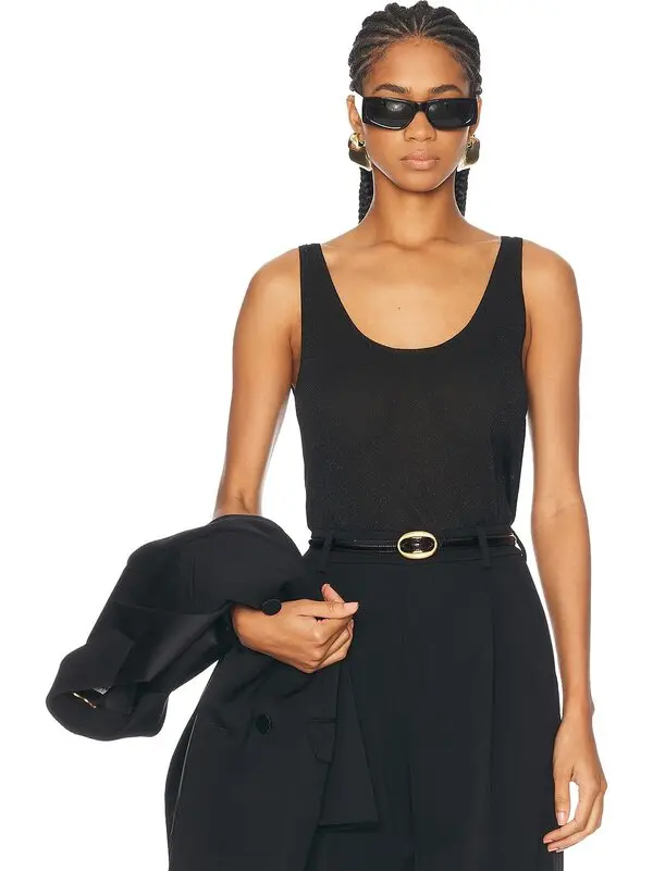 Saint Laurent Tank Top - Noir & Noir Brillant